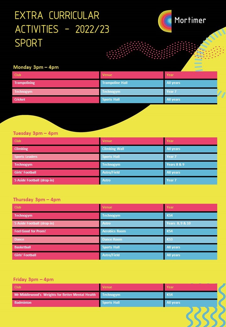 Extra Curricular Activities - Mortimer Community College